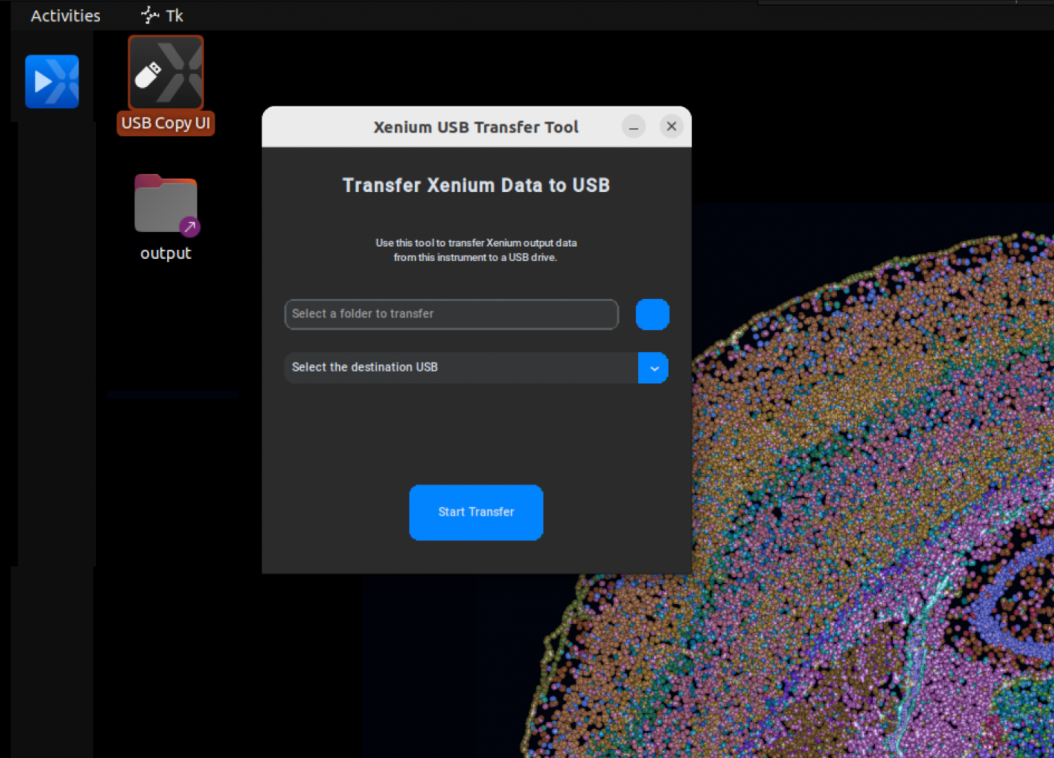 How do I transfer data via USB on Xenium Analyzer instruments on SW ...