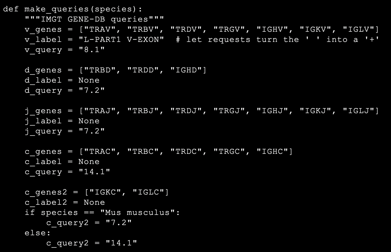 Building a custom reference for V(D)J using IMGT tool