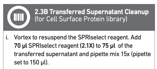 How are the ratios of SPRIselect beads calculated in 10x assays?